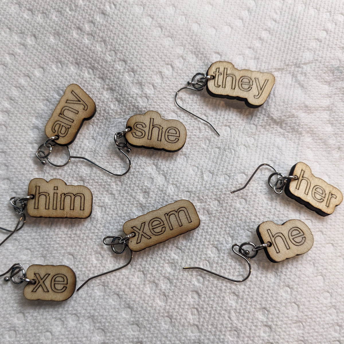 Mix and Match Pronoun Earrings – The Artificers Archive